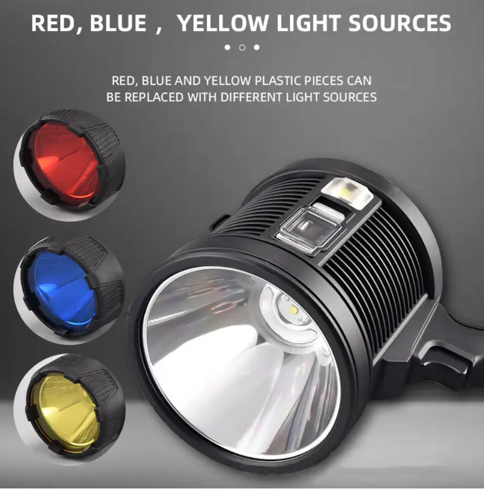 Handheld Searchlight Type-C Rechargeable Solar Torch LED Glare Portabl ...